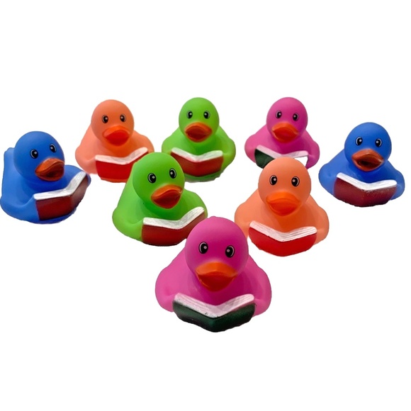 Toys | Lot Of 8 Book Reading Rubber Duck Dash Ornament 2 Library Duckie ...